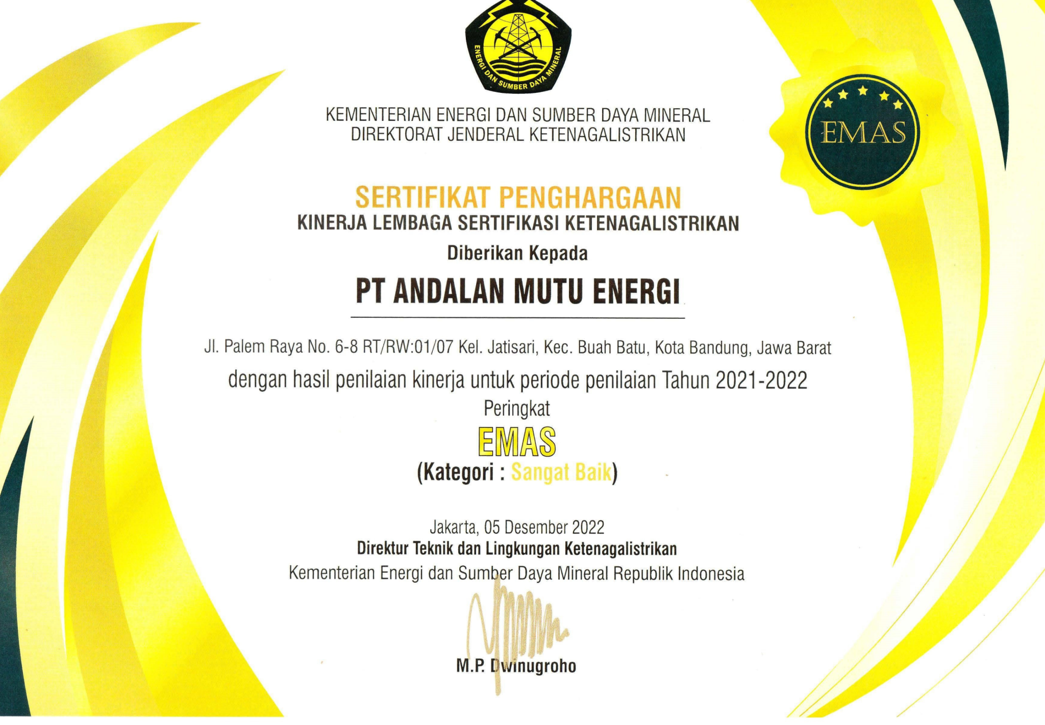 PT Andalan Mutu Energi | SLO (Sertifikat Laik Operasi) – Lembaga ...